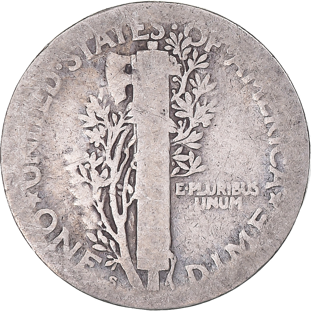 United States, Mercury Dime, Dime, 1923, U.S. Mint, San Francisco,