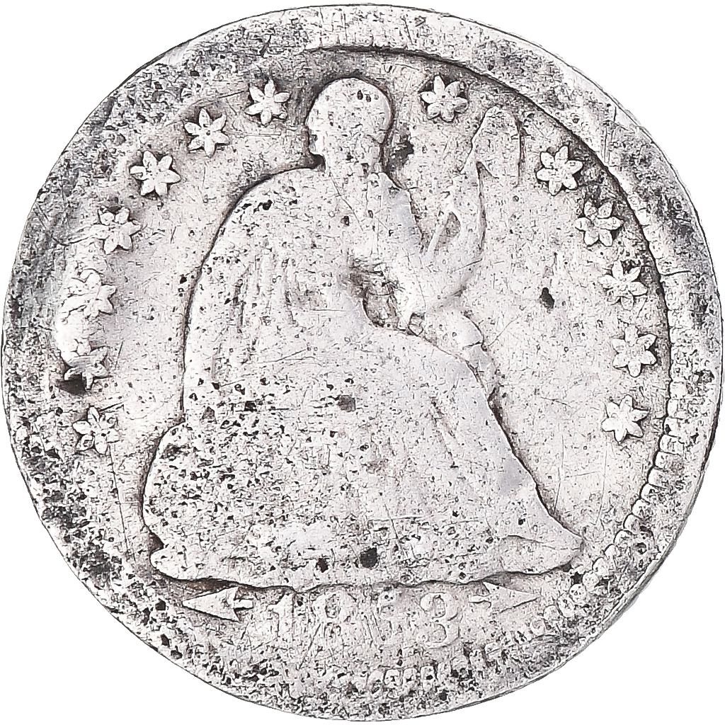 Coin, United States, Seated Liberty Half Dime, Half Dime, 1853, U.S. Mint