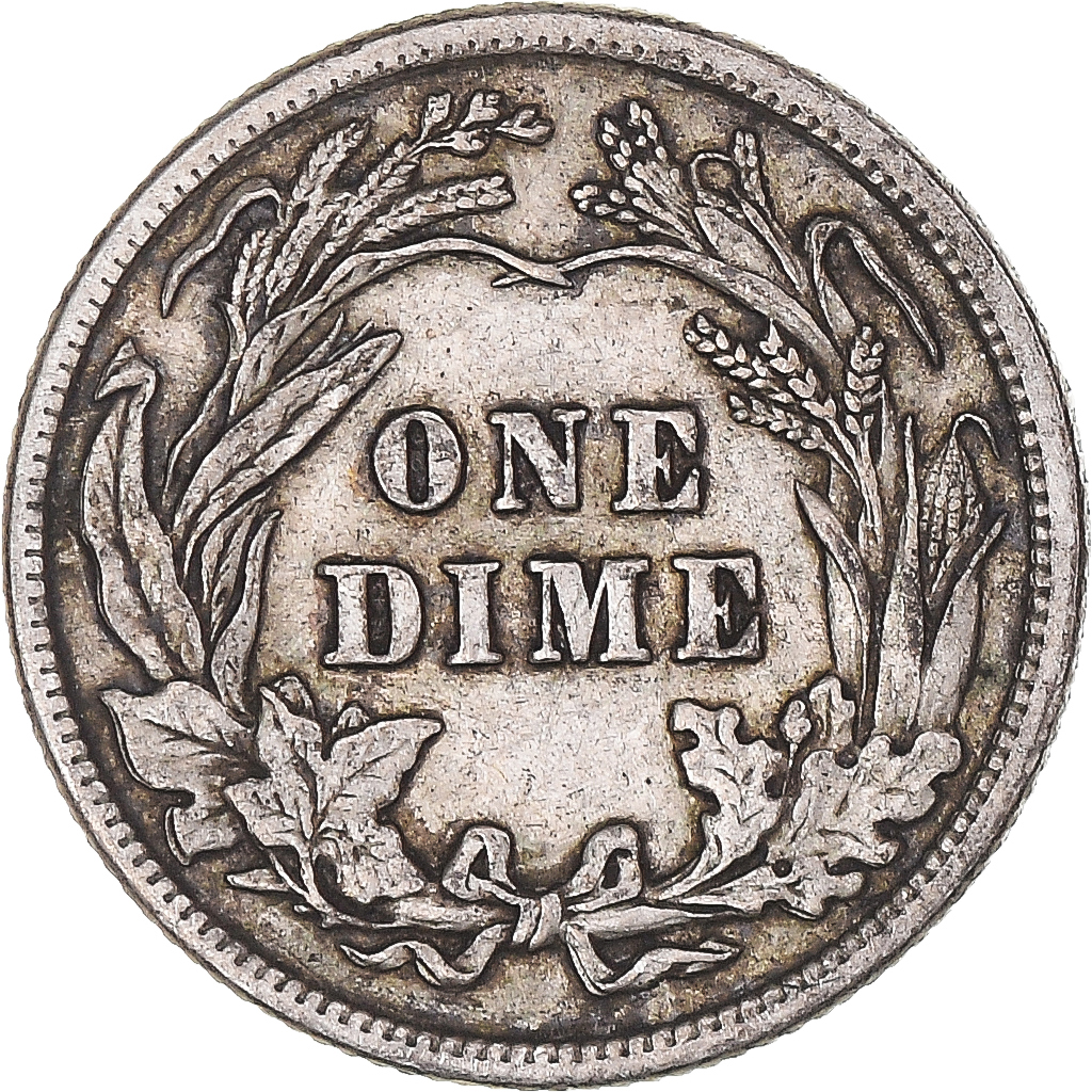 Coin, United States, Barber Dime, Dime, 1915, U.S. Mint, Philadelphia
