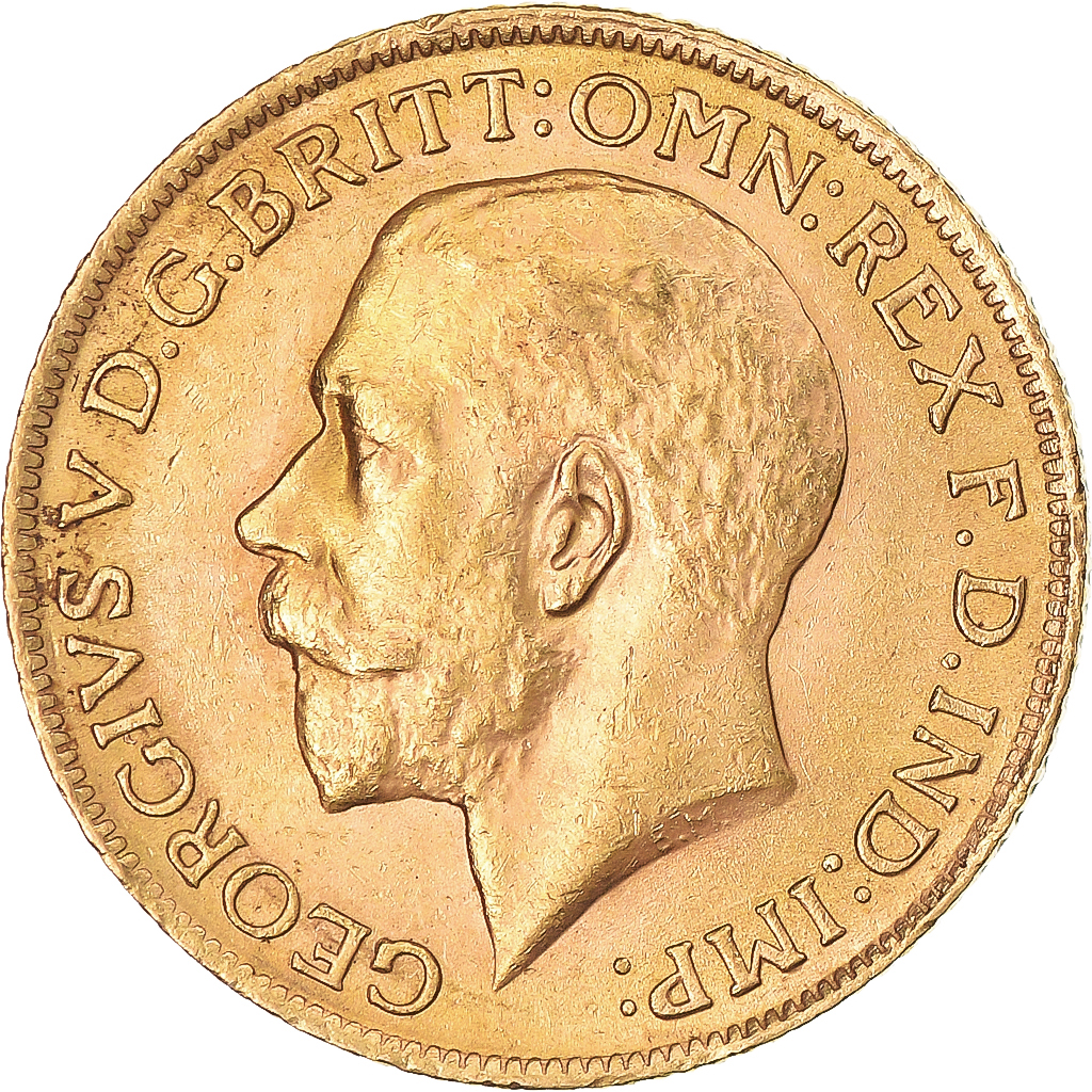 Coin, Great Britain, George V, Souverain, Sovereign, 1915, London,