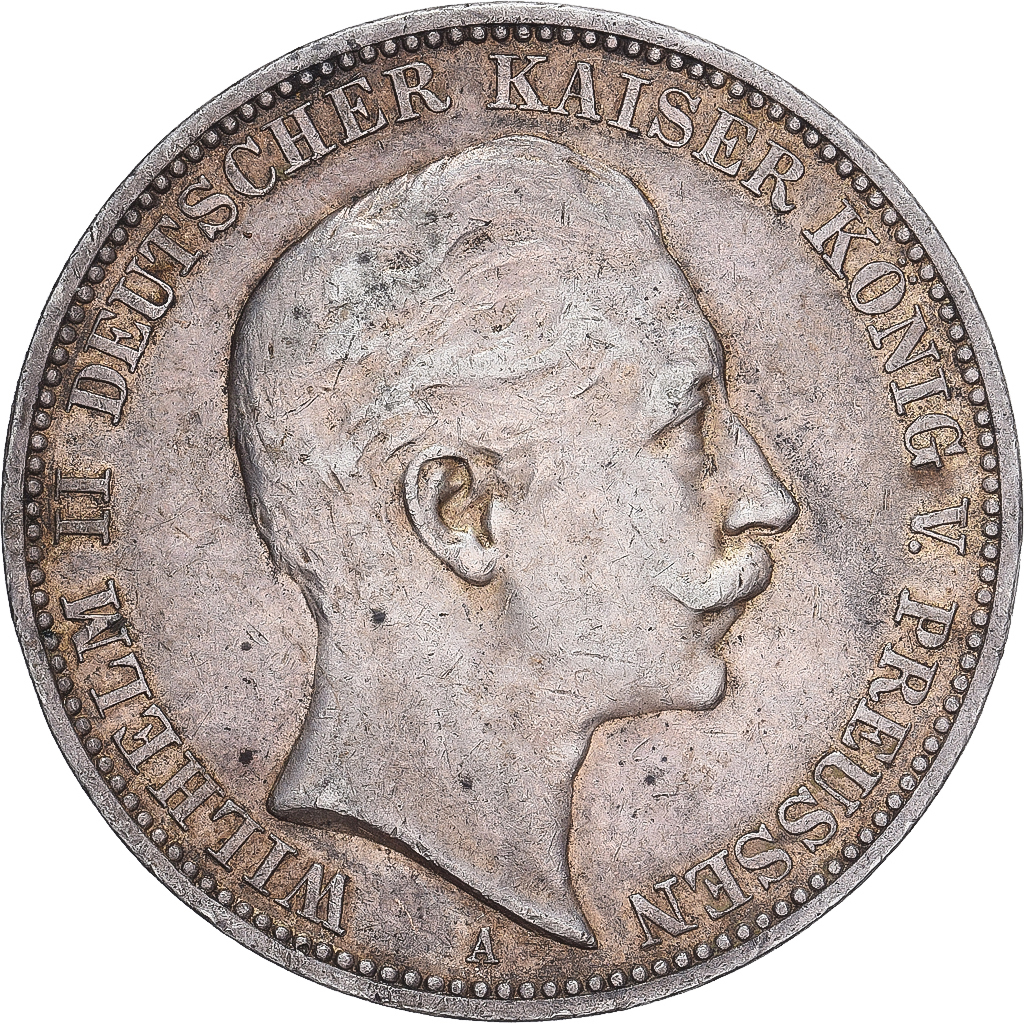 Coin, German States, PRUSSIA, Wilhelm II, 3 Mark, 1910, Berlin,