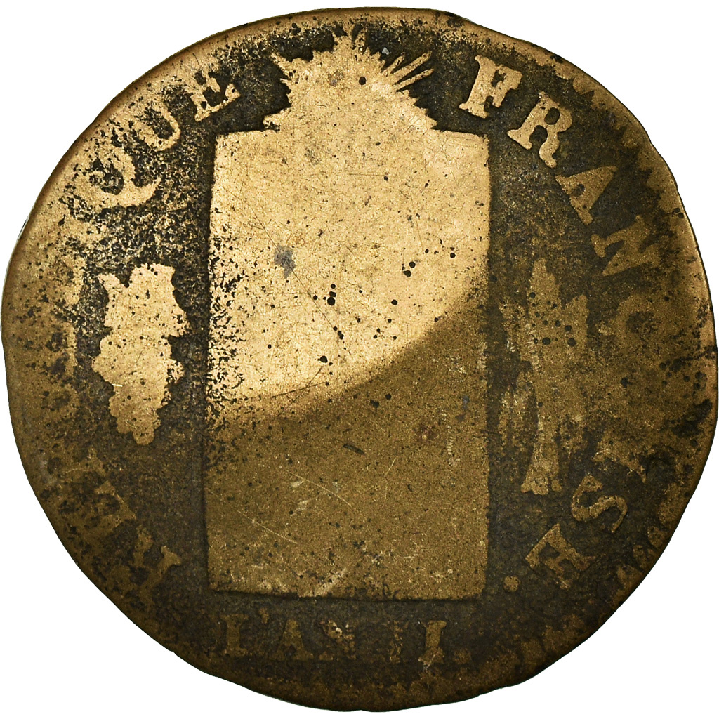 Coin, France, ½ sol aux balances, 1/2 Sol, 1793, La Rochelle, , Bronze