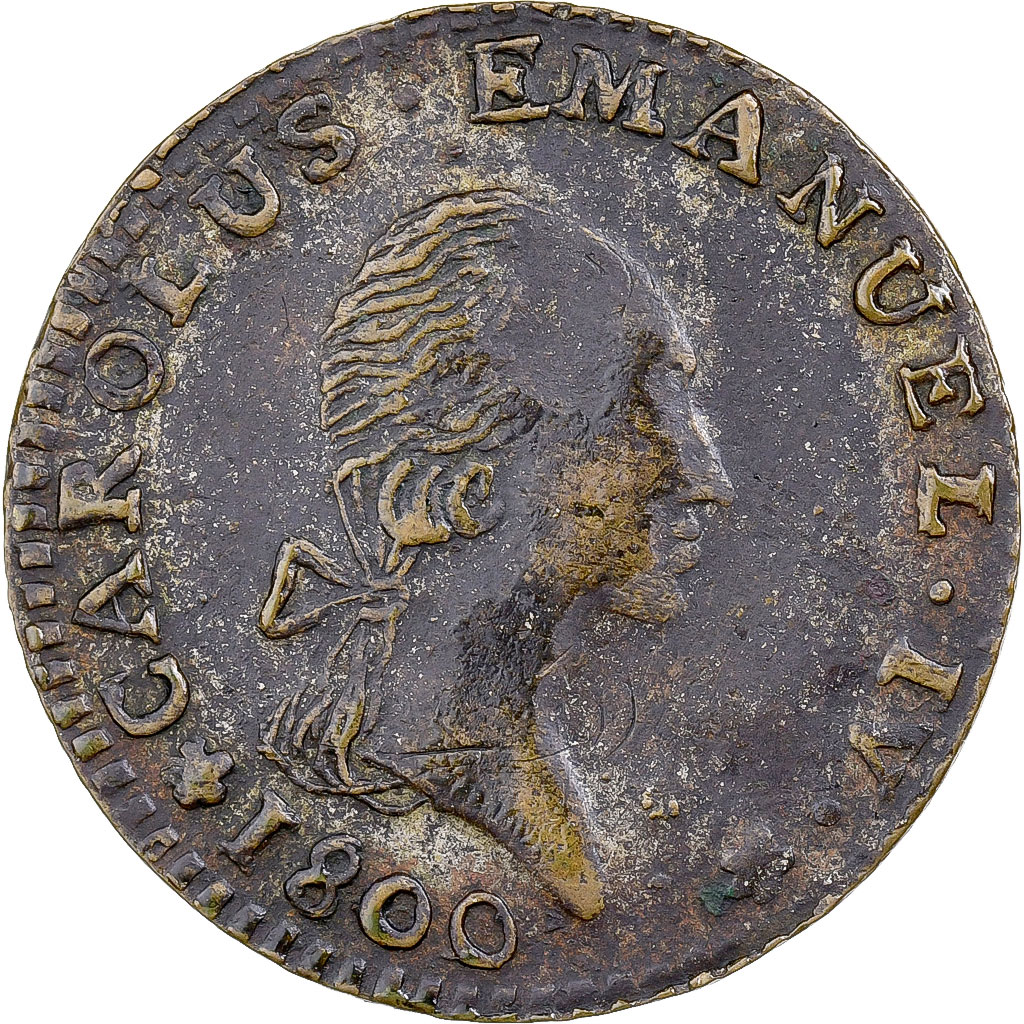 Duchy of Savoy, Carlo Emanuele IV, 7.6 Soldi, 1800, Torino, Billon, AU ...