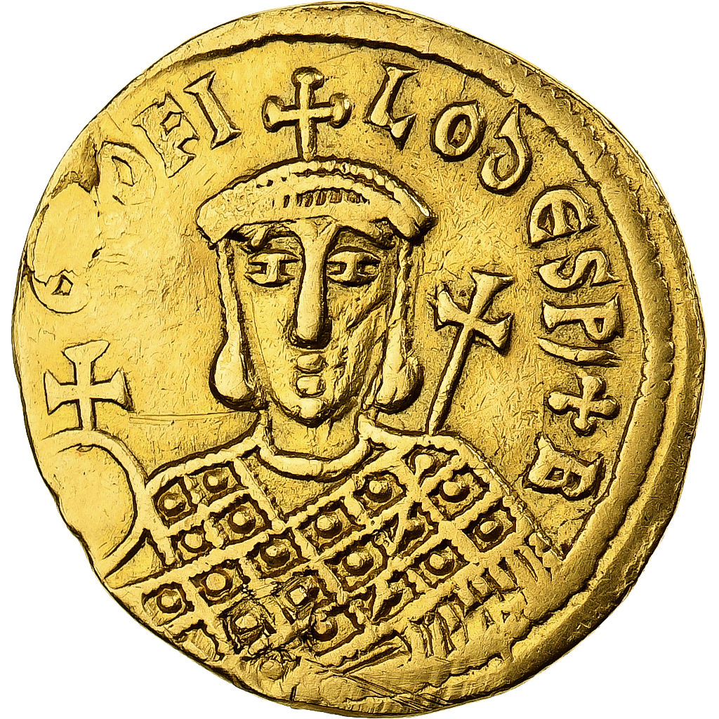 Michael II, with Theophilus, Solidus, 821-829, Constantinople, Gold,