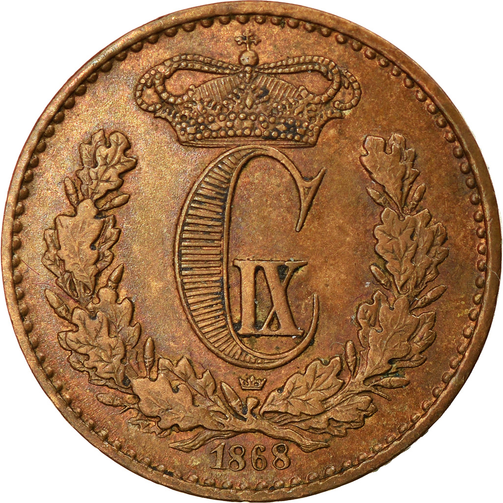 Coin, Denmark, Christian IX, 1/2 Skilling Rigsmont, 1868, , Bronze