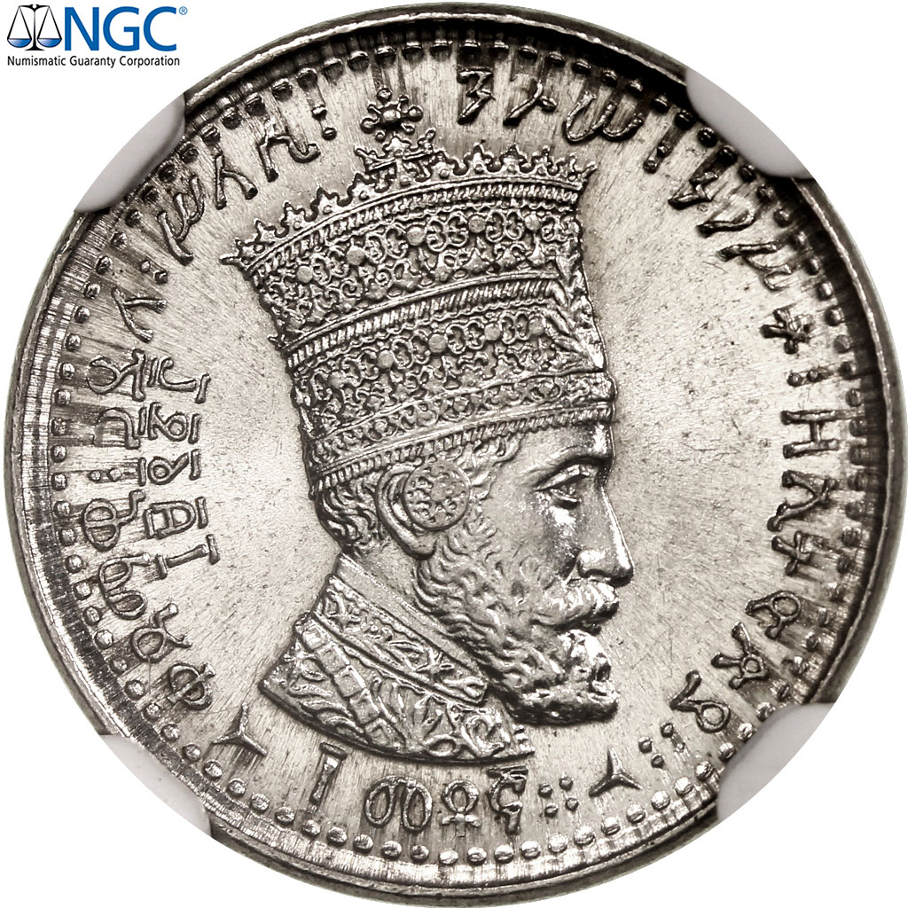 Coin, Ethiopia, Haile Selassie I, 10 Matonas, 1931, NGC, MS64, , Nickel