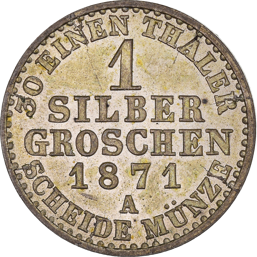 Coin, German States, PRUSSIA, Wilhelm I, Groschen, 1871, Berlin,