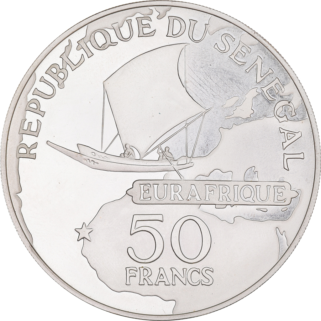 Coin, Senegal, Leopold Sedar Senghor, 50 Francs, 1975, Proof, , Silver