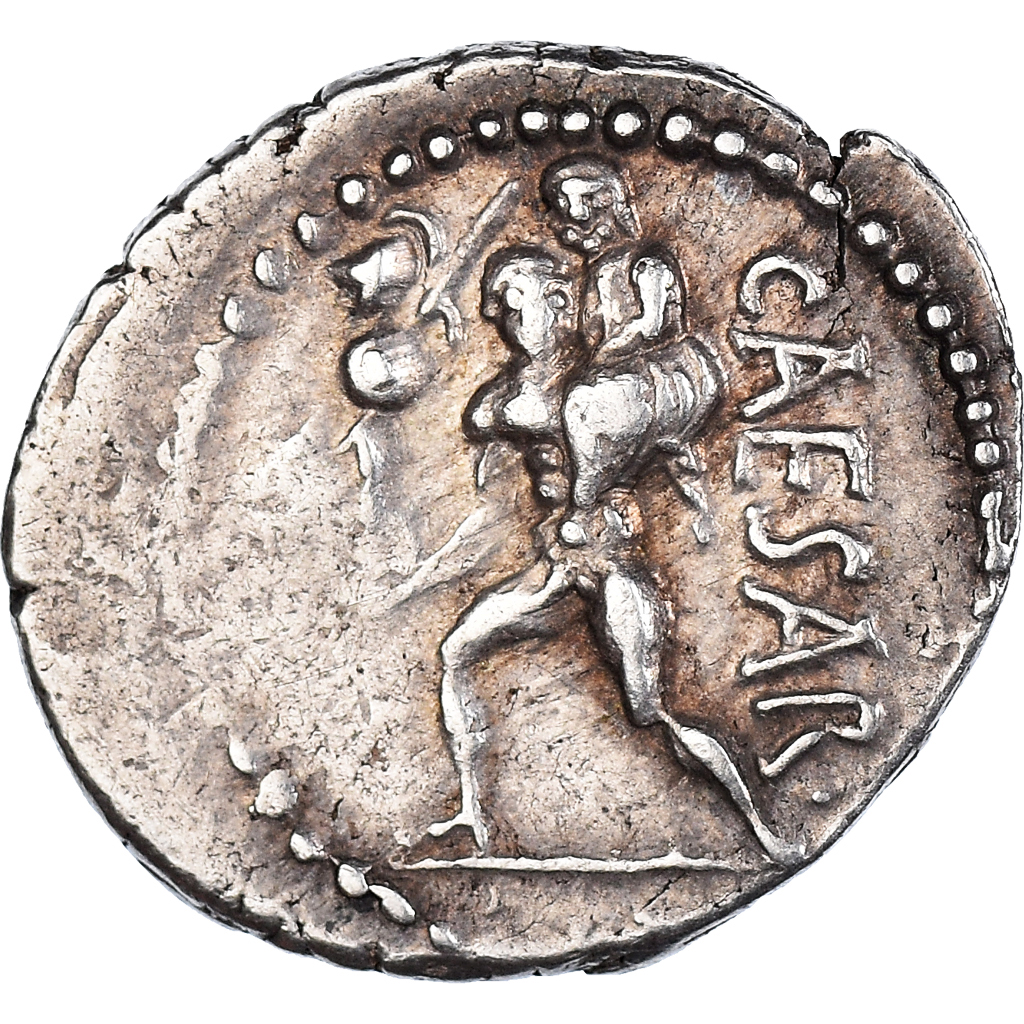 Julius Caesar, Denarius, 47-46 BC, Africa, Silver, , Crawford:458/1