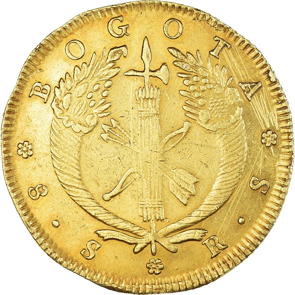 Coin, Colombia, 8 Escudos, 1830, Bogota, , Gold, KM:82.1 | South ...