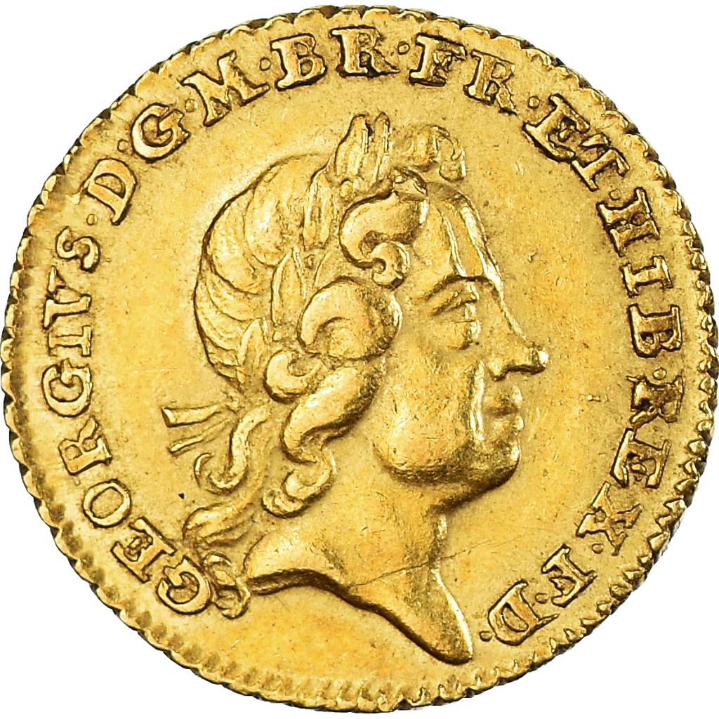 Coin, Great Britain, George I, 1/4 Guinea, 1718, London, , Gold, KM:555