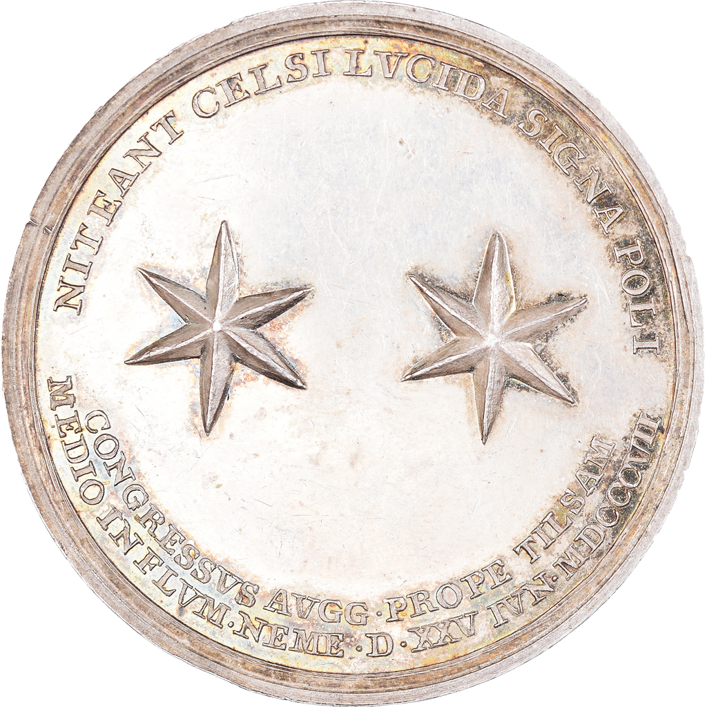 France, Medal, Alexander I & Napoléon I, Peace of Tilsit, 1807, Abramson