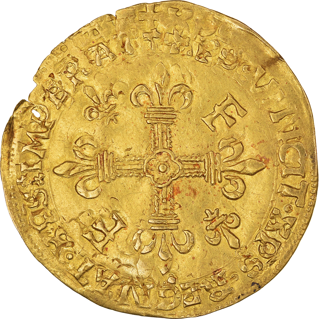 Coin, France, François Ier, Écu d'or au soleil, Rouen, , Gold