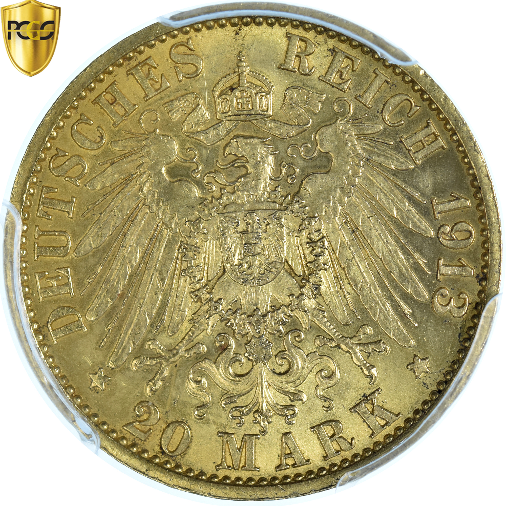 Coin, German States, PRUSSIA, Wilhelm II, 20 Mark, 1913, Berlin, PCGS,