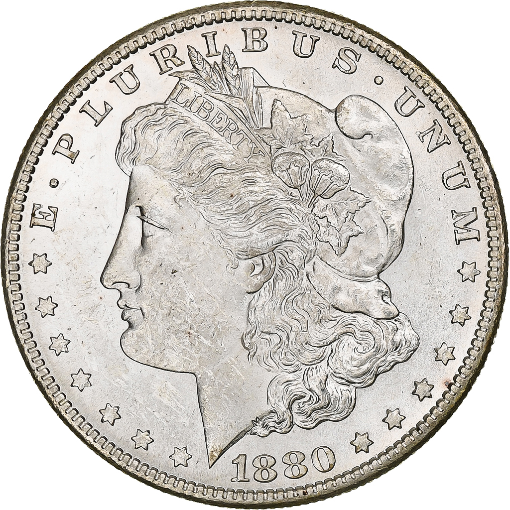 United States, Dollar, Morgan Dollar, 1880, San Francisco, Silver,