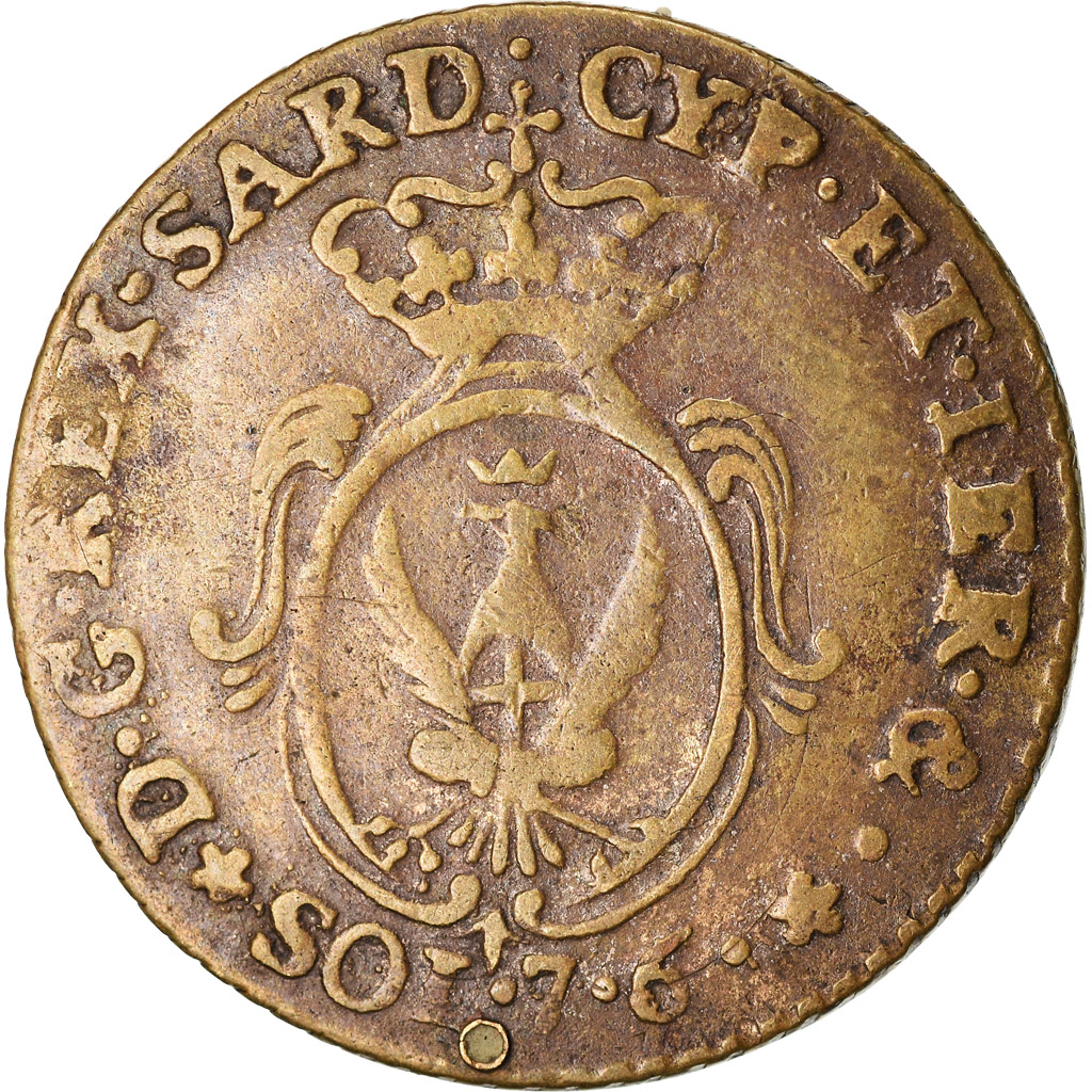 Coin, ITALIAN STATES, SARDINIA, Carlo Emanuele IV, 7.6 Soldi, 1800, Torino