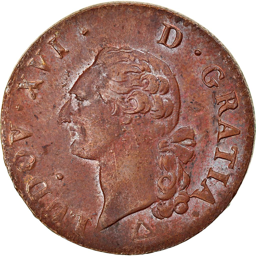 Coin, France, Louis XVI, Sol ou sou, Sol, 1791, Orléans, , Copper