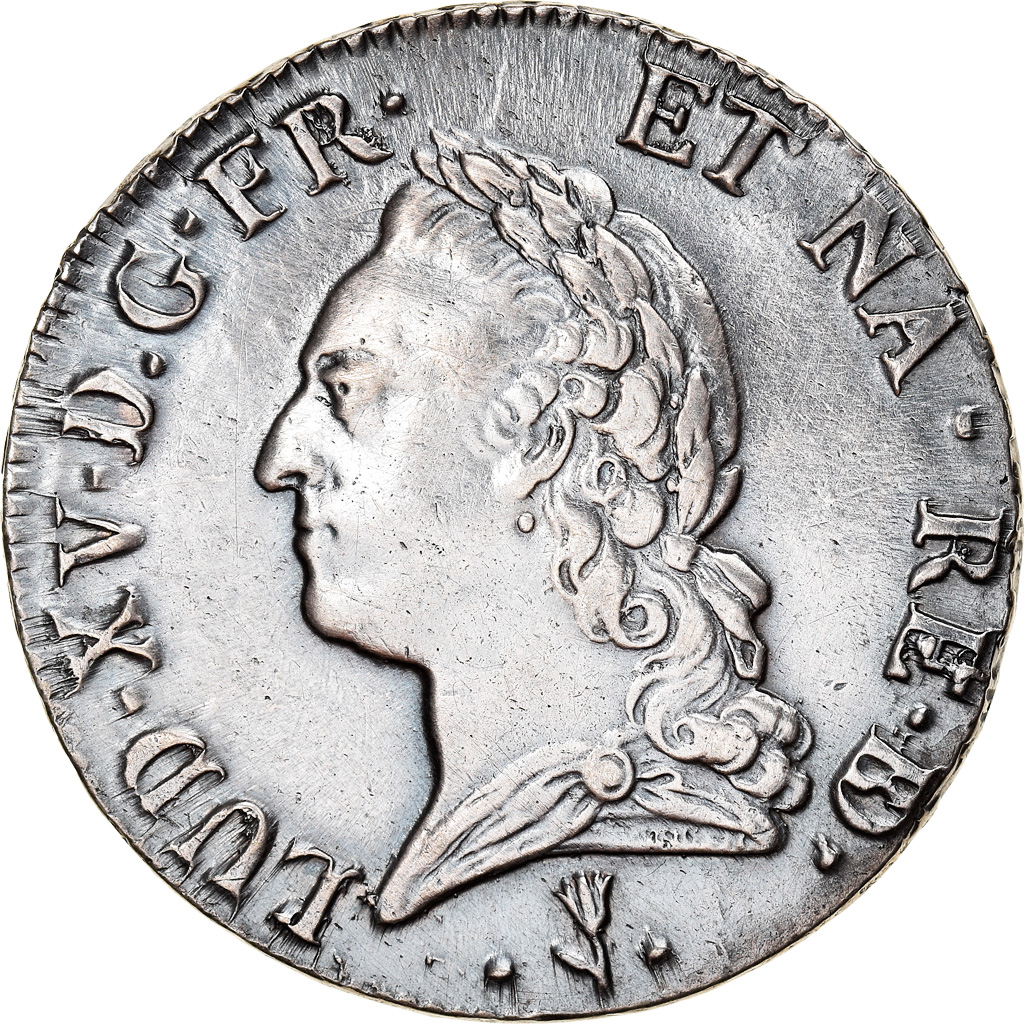 Coin, France, Louis XV, Ecu à la vieille tête du Béarn, 1771, Pau,