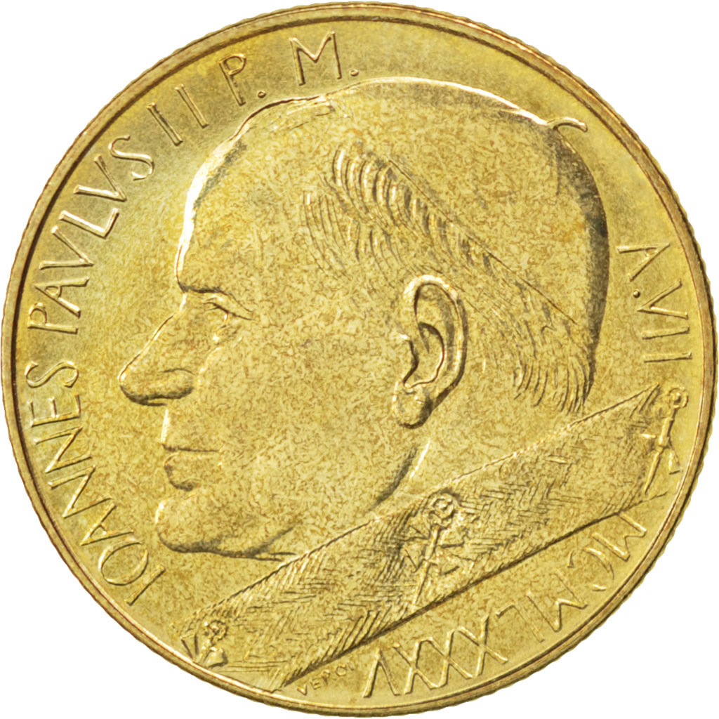 Coin, VATICAN CITY, John Paul II, 200 Lire, 1985, , Aluminum-Bronze