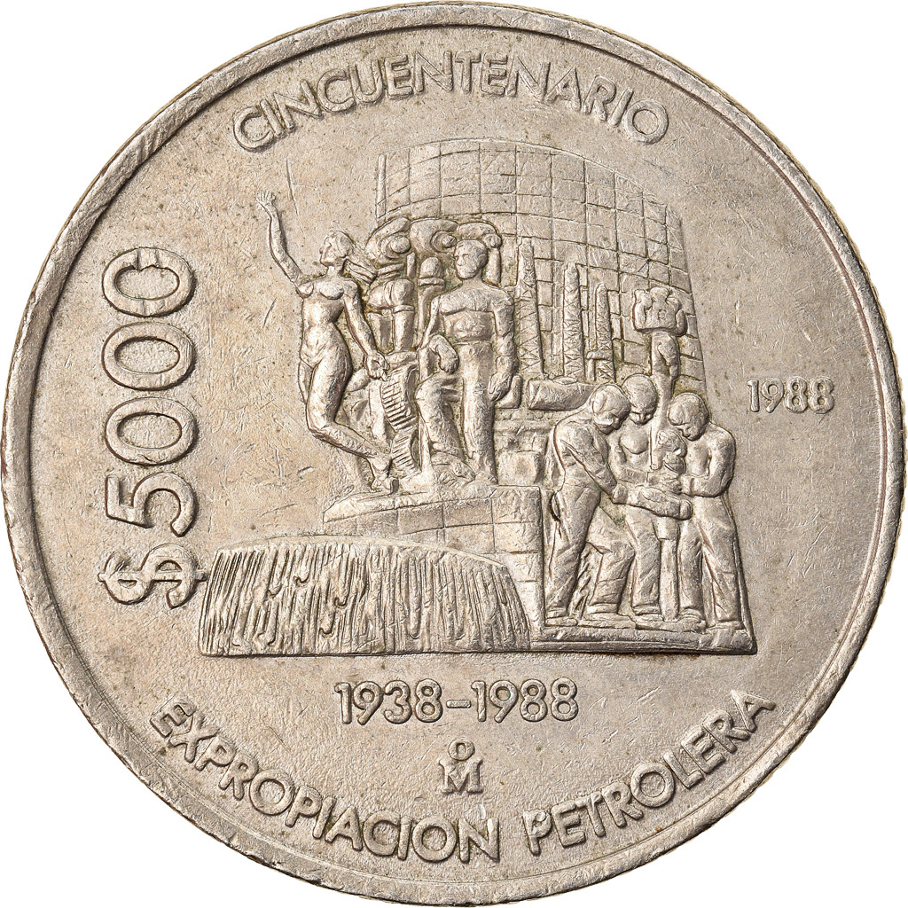 Coin, Mexico, 5000 Pesos, 1988, Mexico City, , Copper-nickel, KM:531