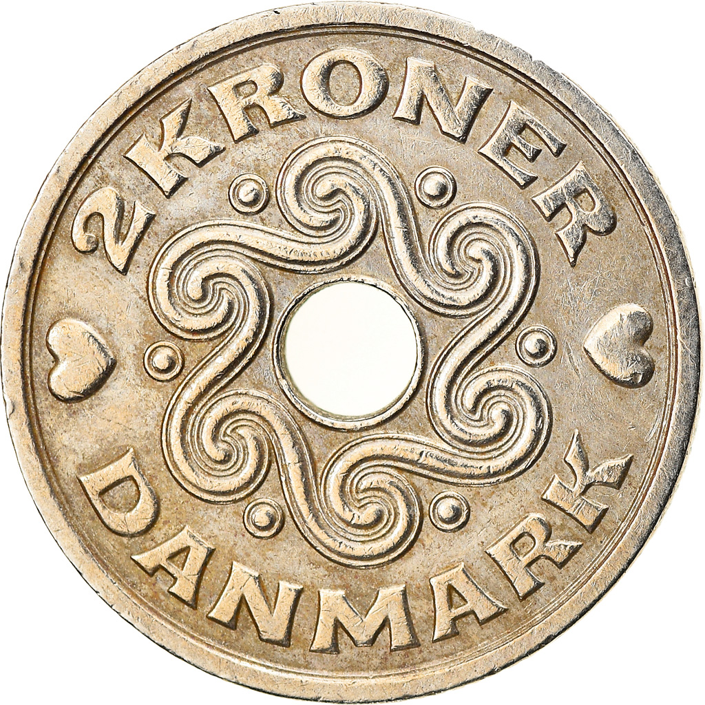 Coin, Denmark, Margrethe II, 2 Kroner, 1997, Copenhagen, | European Coins