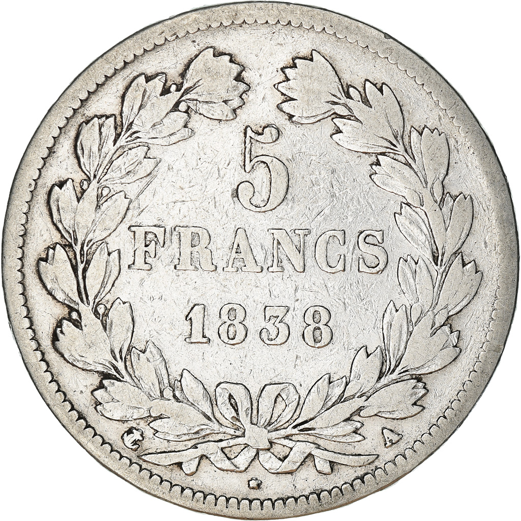 Coin, France, Louis-Philippe, 5 Francs, 1838, Paris, , Silver