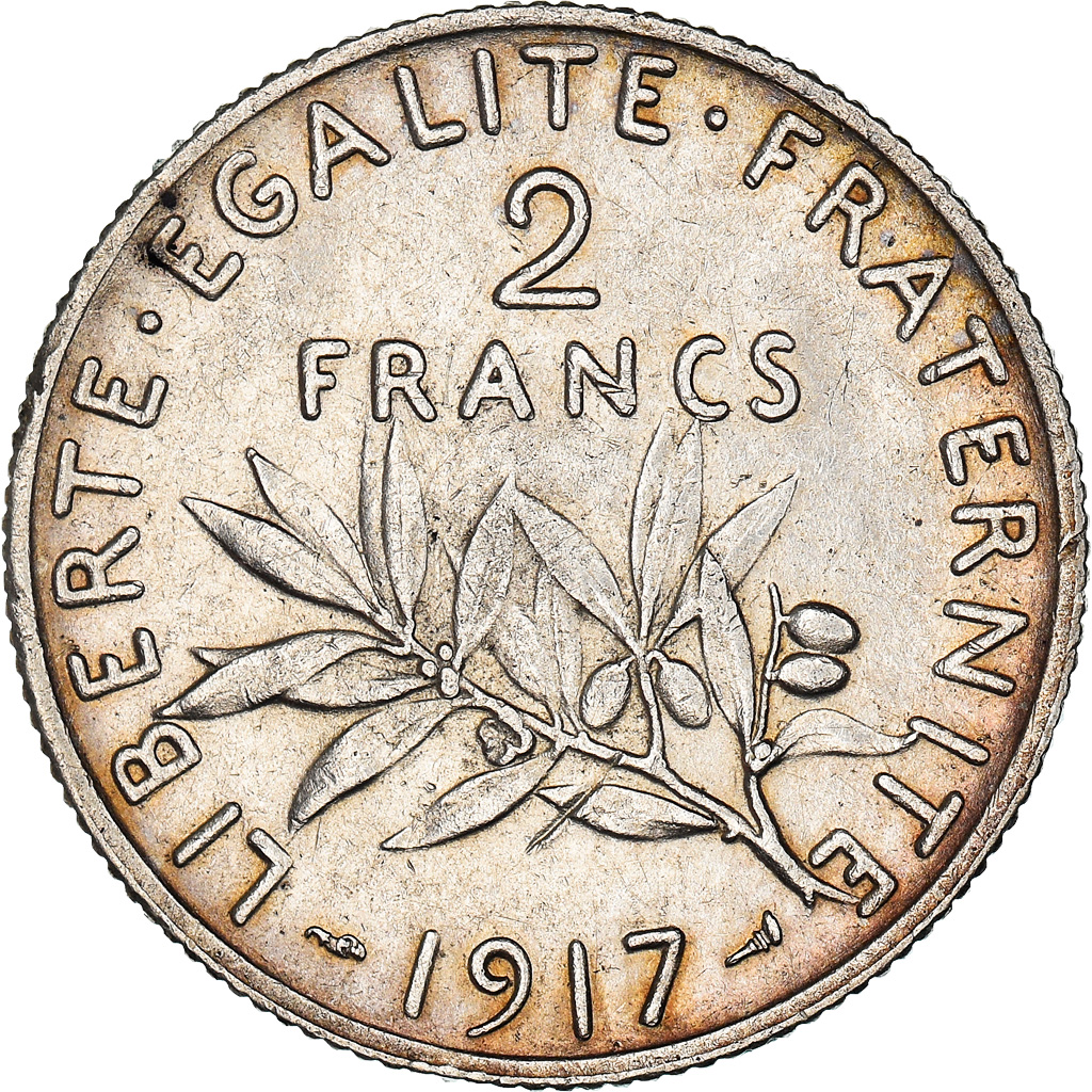 Coin, France, Semeuse, 2 Francs, 1917, Paris, , Silver, KM:845.1