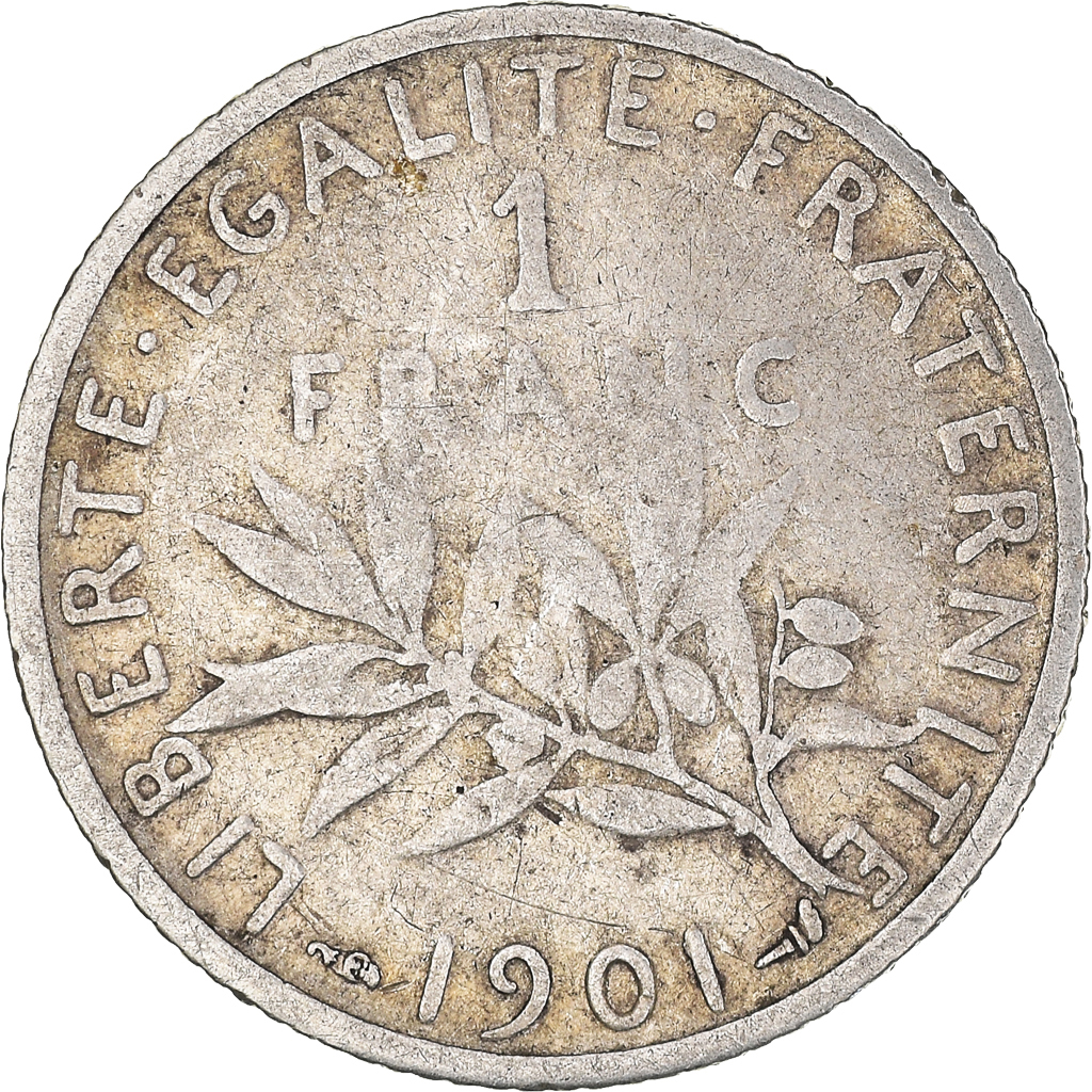 Coin, France, Semeuse, Franc, 1901, Paris, , Silver, KM:844.1