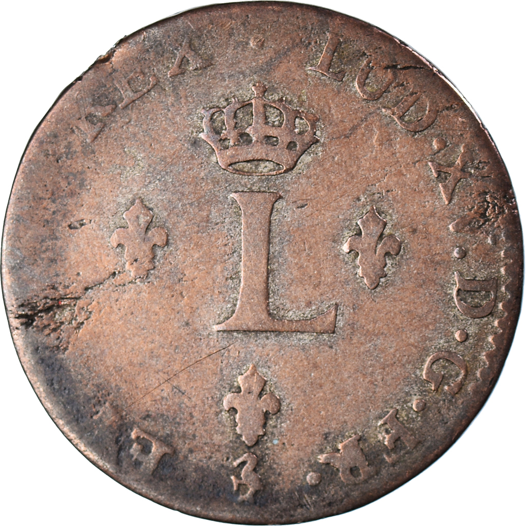 Coin, France, Louis XV, Double Sol, 1758, Paris, , Billon, KM:500.1
