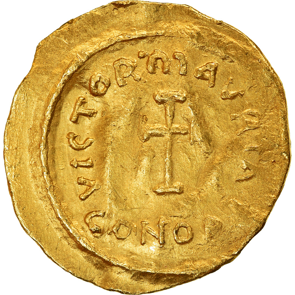 Coin, Maurice Tiberius, Tremissis, 583-602, Constantinople, , Gold