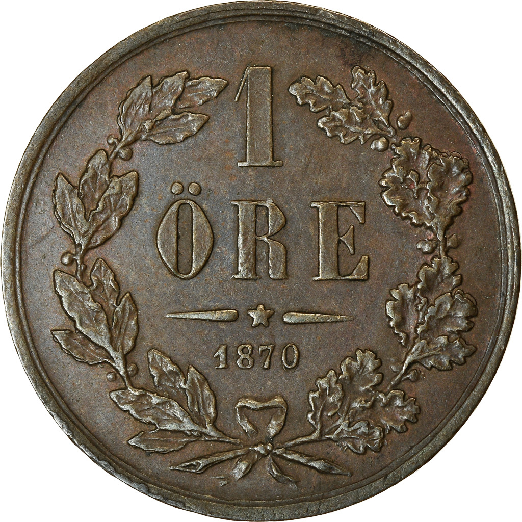 Coin, Sweden, Carl XV Adolf, Ore, 1870, , Bronze, KM:705 | European Coins