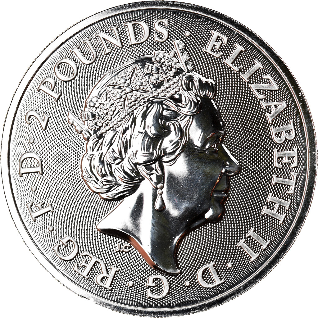 Coin, Great Britain, Two Dragons, 2 Pounds, 2018, 1 Oz, , Silver