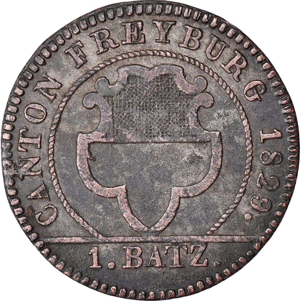 Coin, SWISS CANTONS, FREIBURG, Batzen, 1829, , Billon, KM:85 | European ...