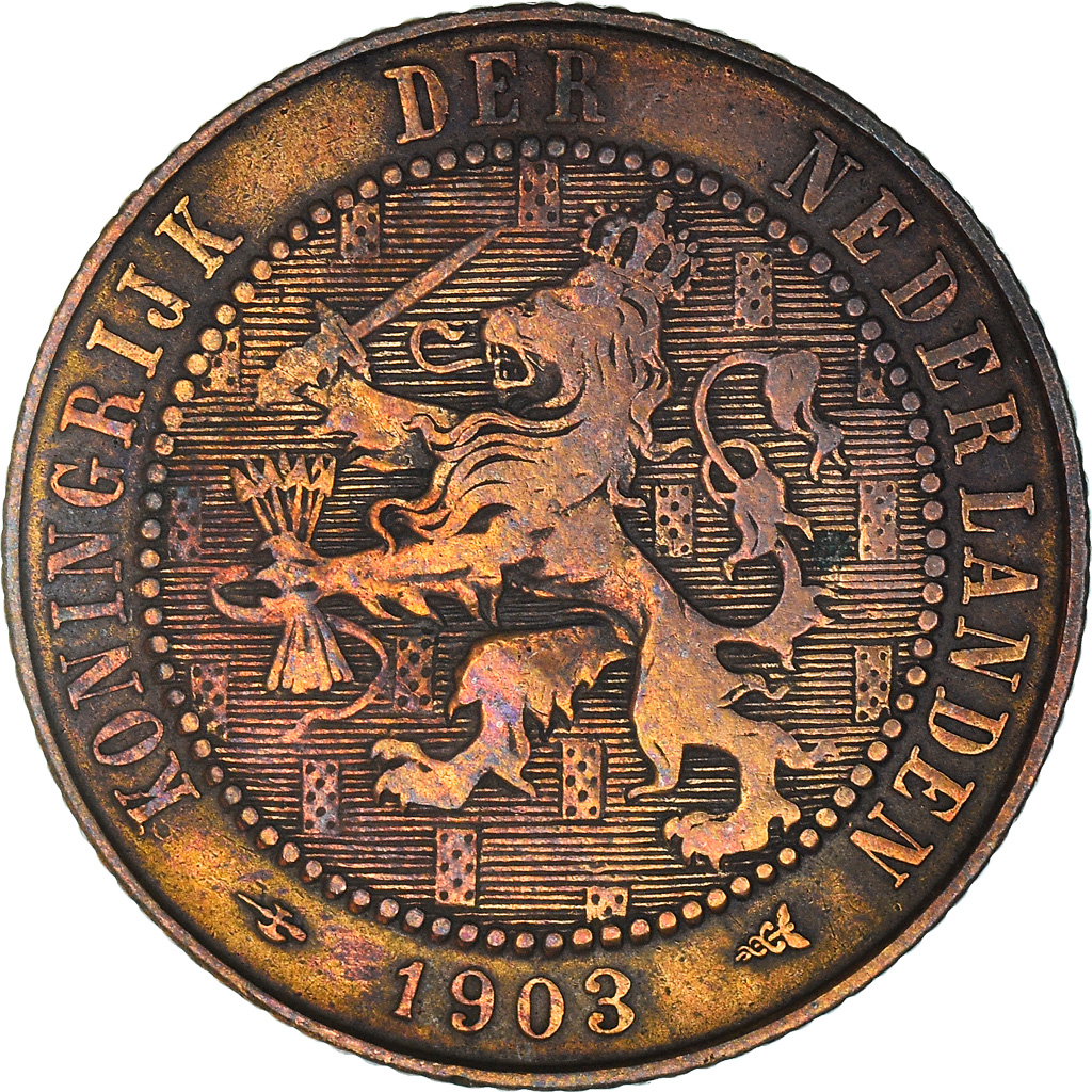 Coin, Netherlands, Wilhelmina I, 2-1/2 Cent, 1903, , Bronze, KM:134