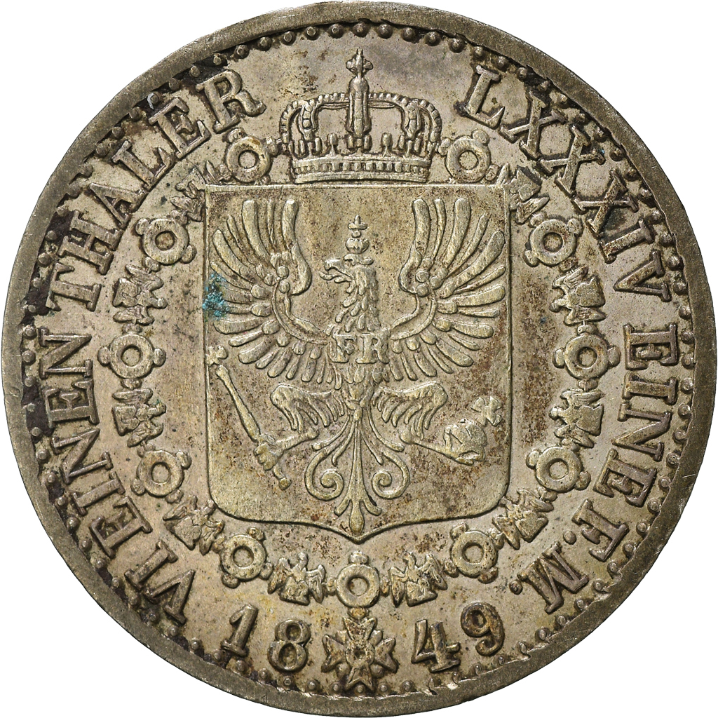 Coin, German States, PRUSSIA, Friedrich Wilhelm IV, 1/6 Thaler, 1849 ...