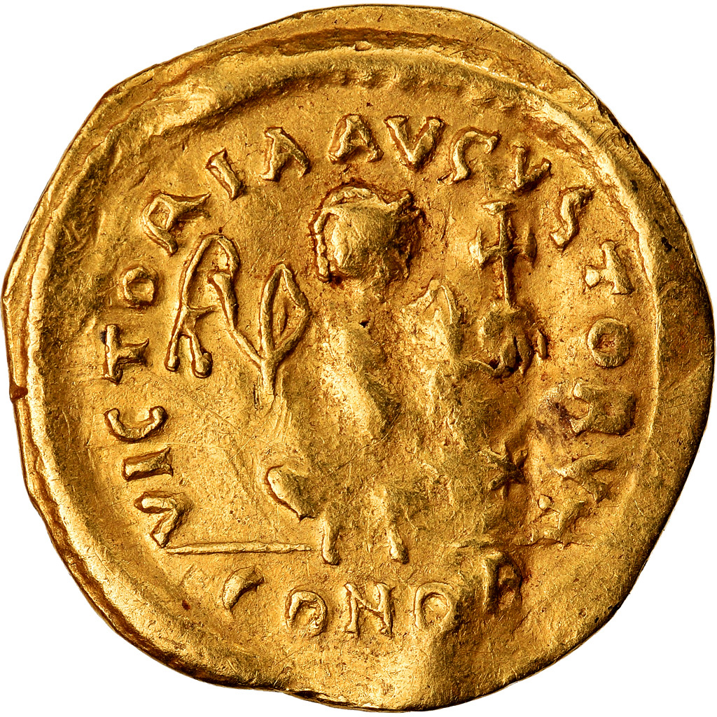 Coin, Justinian I, Tremissis, 527-565 AD, Constantinople, , Gold