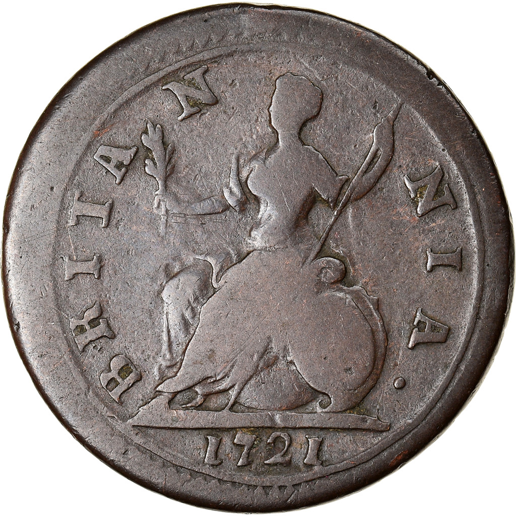 Coin, Great Britain, George I, Farthing, 1721, , Copper, KM:556