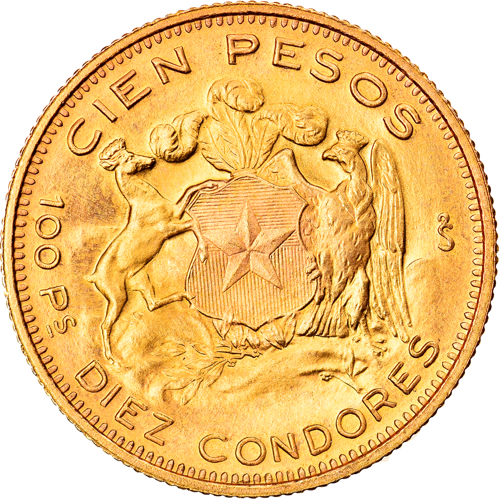 Coin, Chile, 100 Pesos, 1962, Santiago, , Gold, KM:175 | South American ...