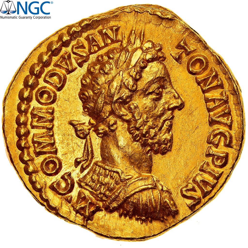 Commodus, Aureus, 183-184, Rome, Very rare, Gold, NGC, | Roman Imperial ...