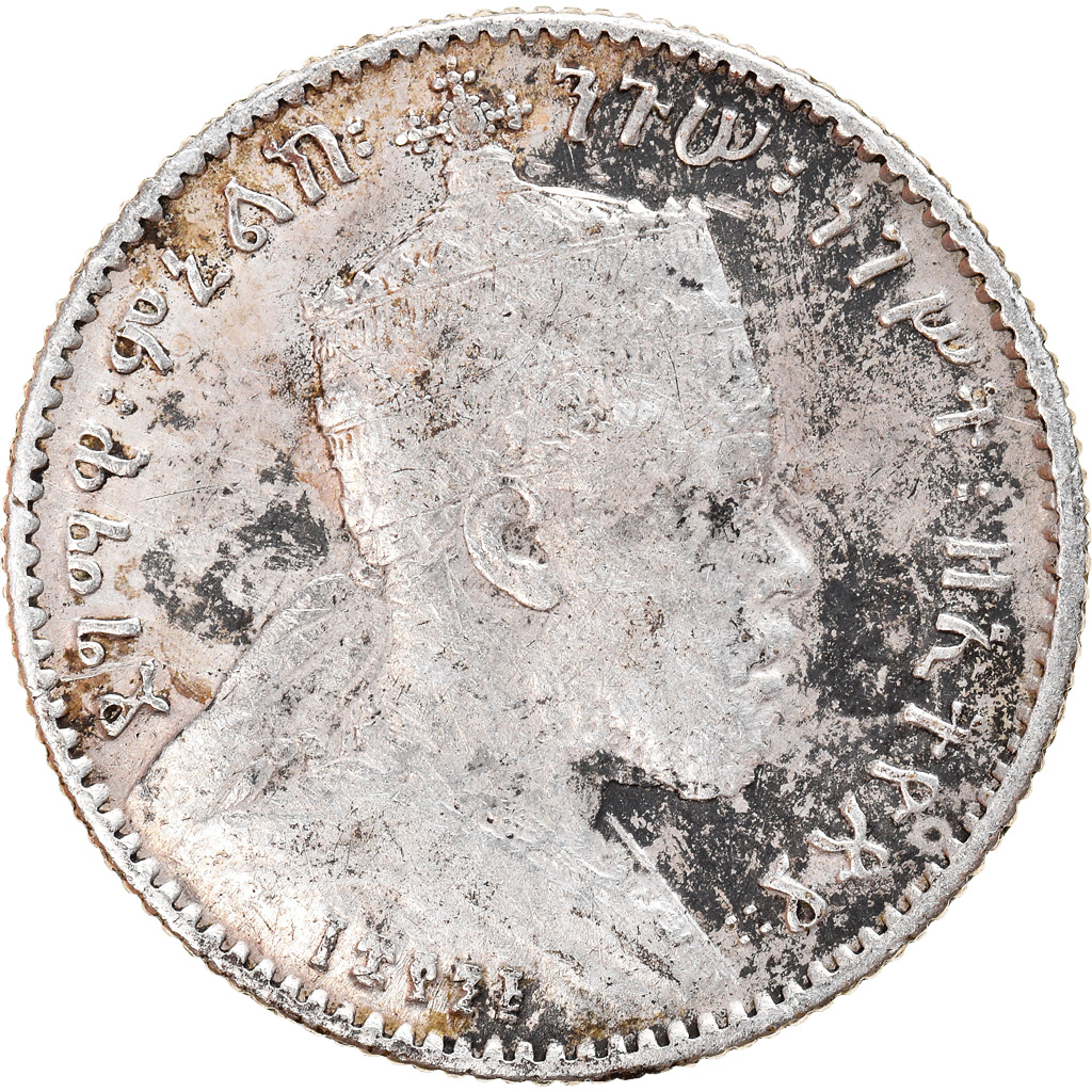 Coin, Ethiopia, Menelik II, Gersh, 1903, Paris, , Silver, KM:12
