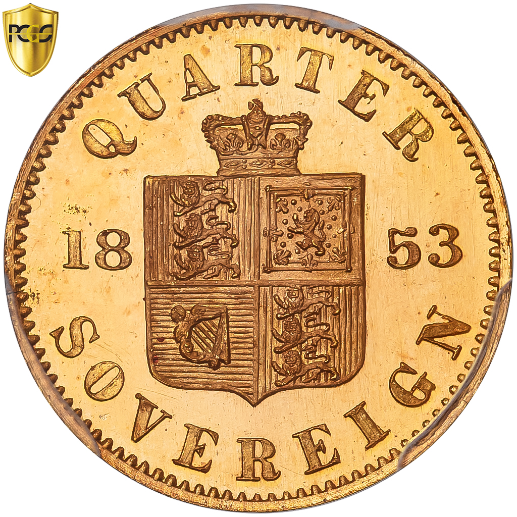 Great Britain, 1/4 Sovereign, 1853, London, Proof, Gold, PCGS, PR64DCAM