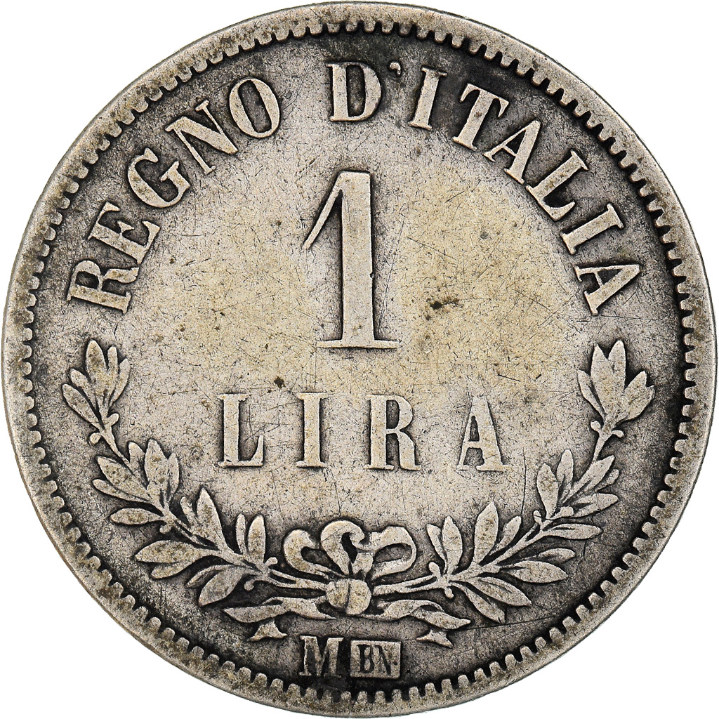 Coin, Italy, Vittorio Emanuele II, Lira, 1863, Milan, , Silver, KM:5a.1