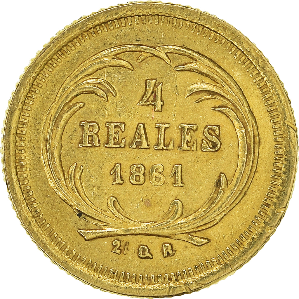 Coin, Guatemala, 4 Reales, Cuatro, 1861, , Gold, KM:135 | North ...