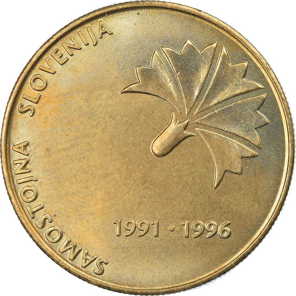 Coin, Slovenia, 5 Tolarjev, 1996, , Nickel-brass, KM:32 | European Coins