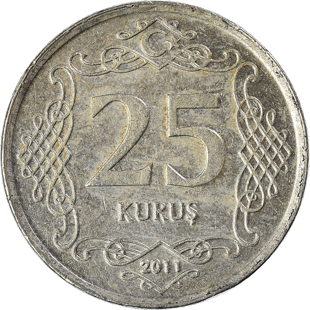 Coin, Turkey, 25 Kurus, 2011 | Asian and Middle Eastern Coins
