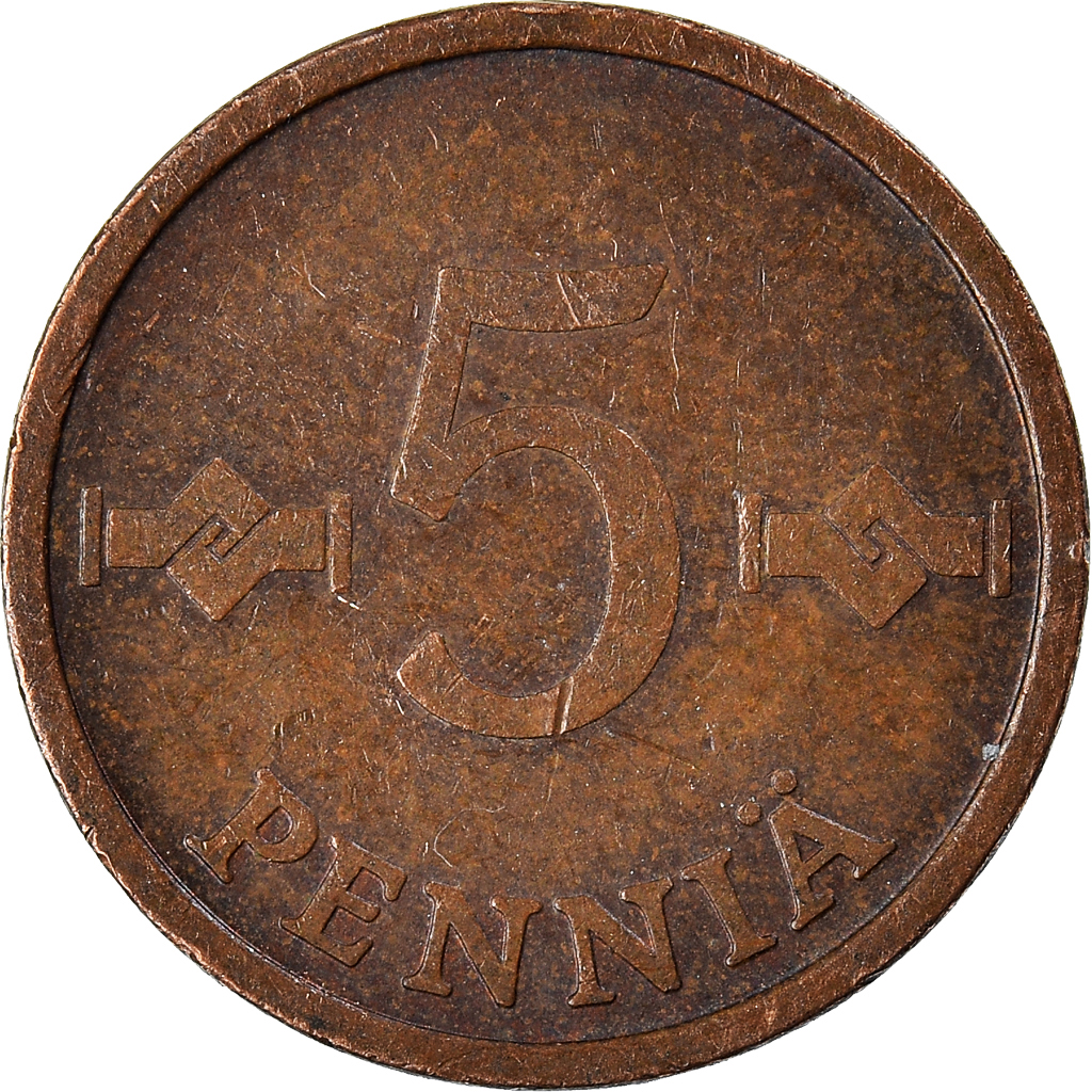Coin, Finland, 5 Pennia, 1973 | European Coins