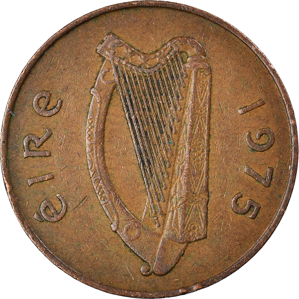 Coin, IRELAND REPUBLIC, 2 Pence, 1975 | European Coins