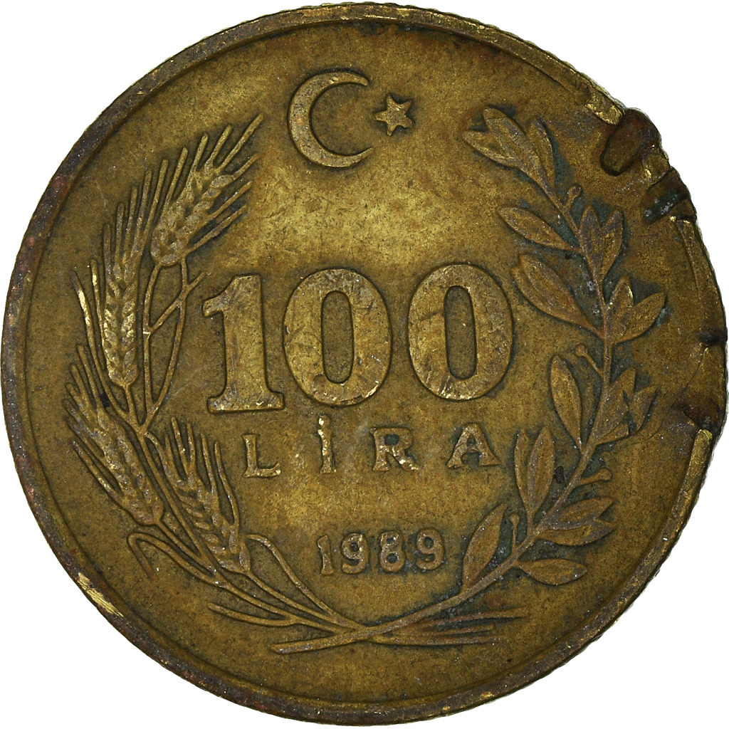 [#933050] moneda, turquía, 100 lira, 1989 - Compra venta en todocoleccion