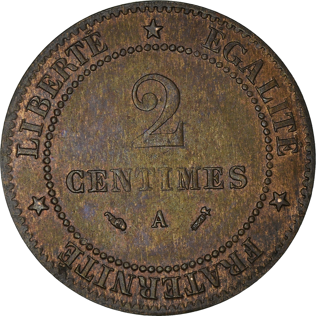 Coin, France, Cérès, 2 Centimes, 1888, Paris, , Bronze, KM:827.1