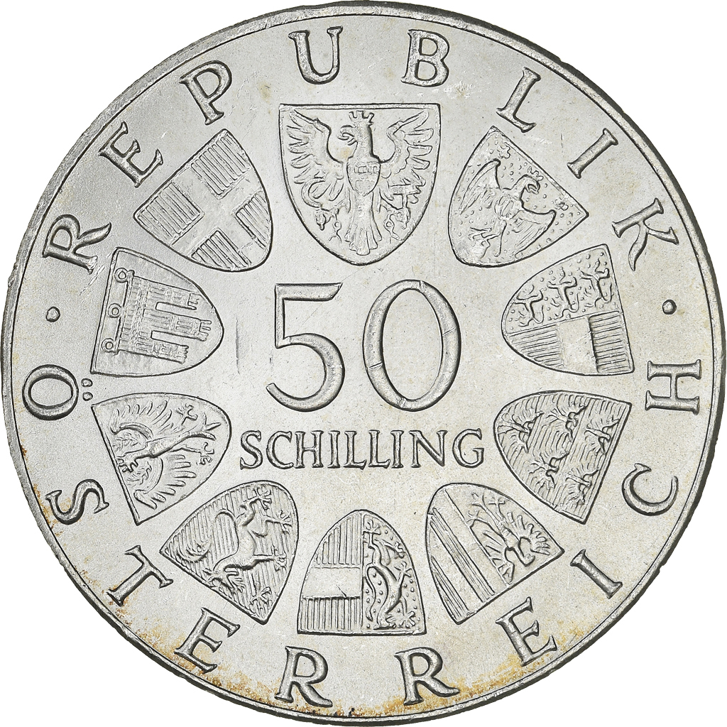 Coin, Austria, 50 Schilling, 1965, , Silver, KM:2898 | European Coins